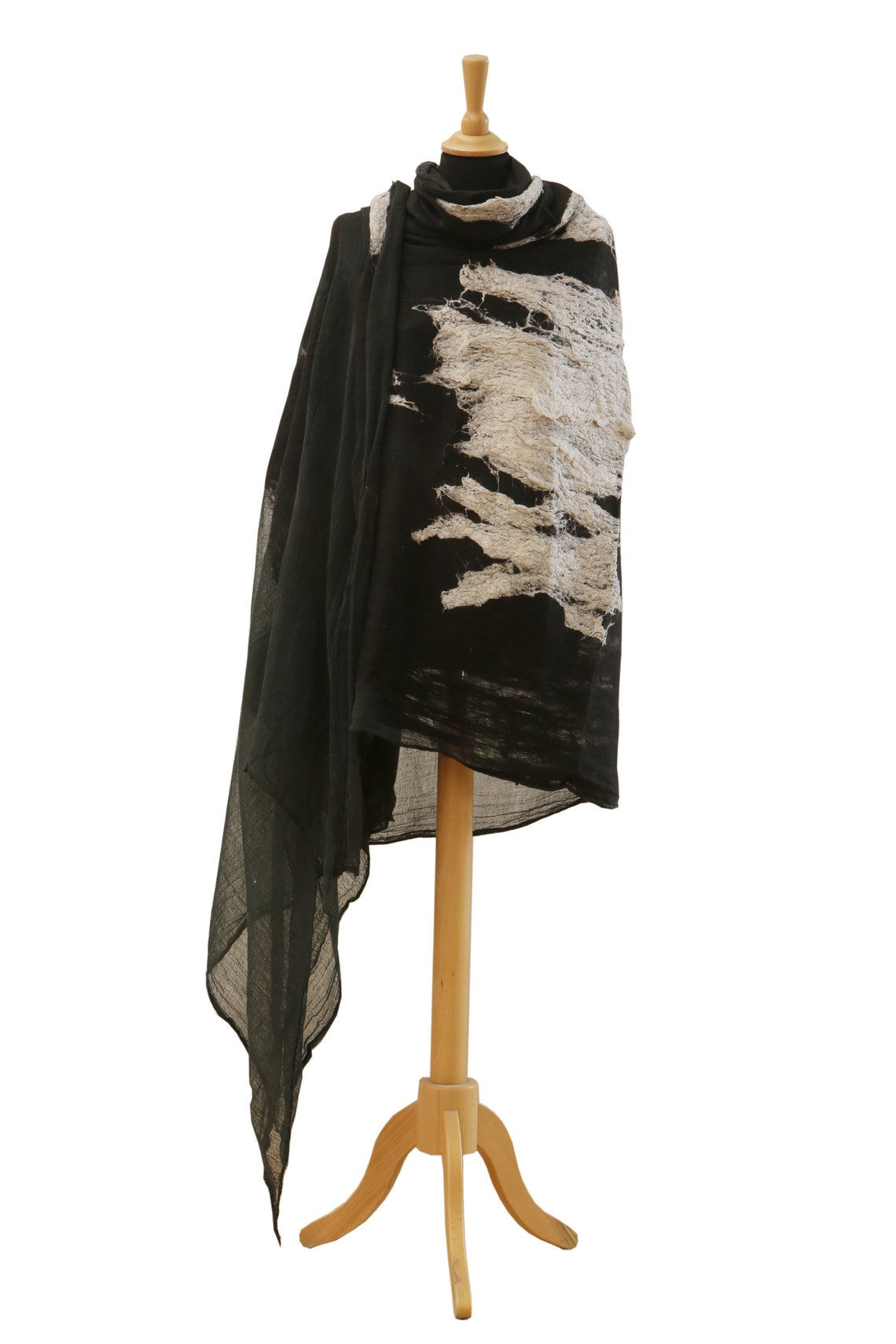 BURNING MAN RUANA for Men, Festival Wrap, Scarf, Shawl, Poncho, Black ...