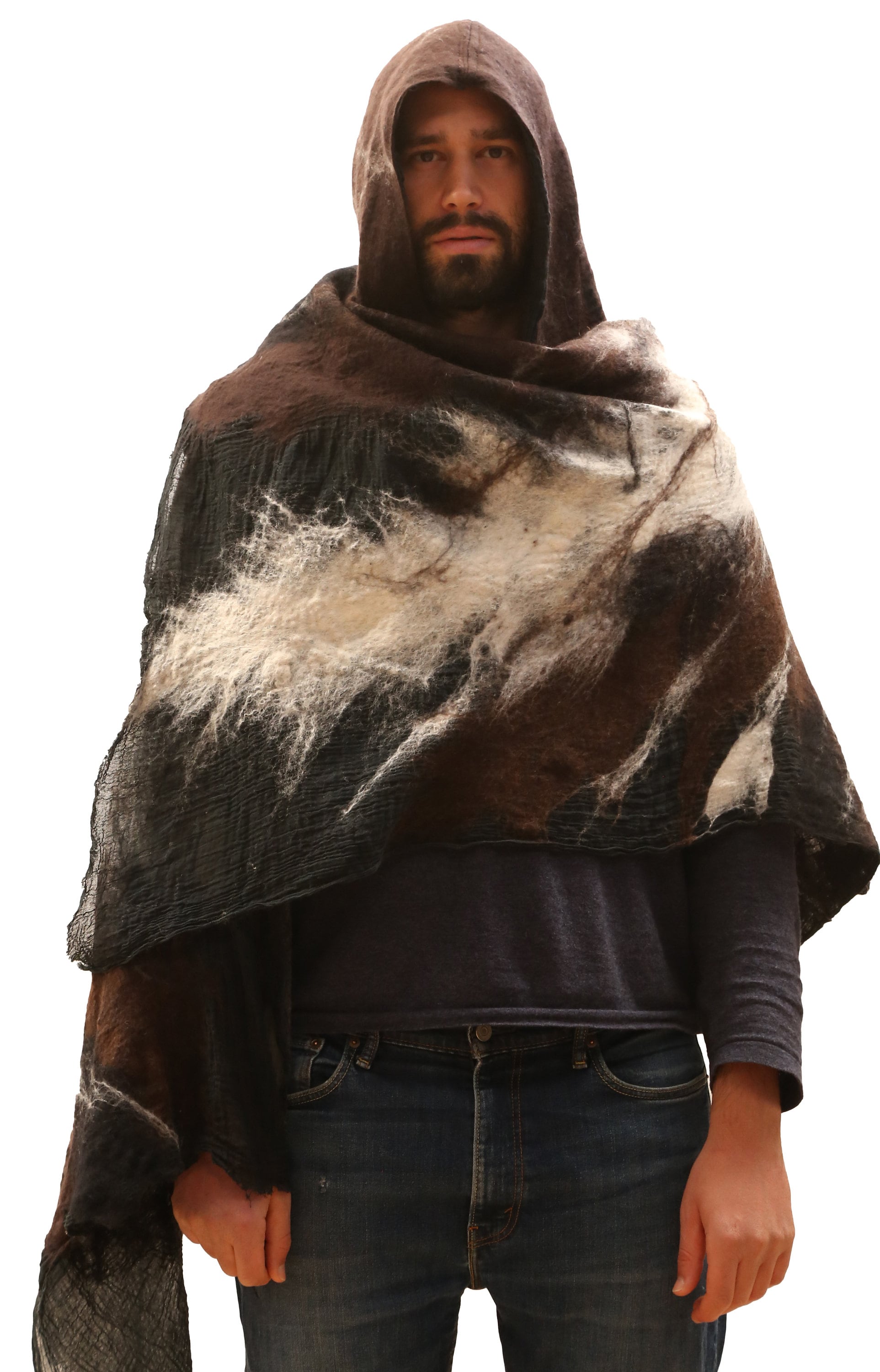 Pagan Poncho/ Wrap/ Scarf/ Shawl for Men, Earthy Men Hooded Scarf Wrap ...