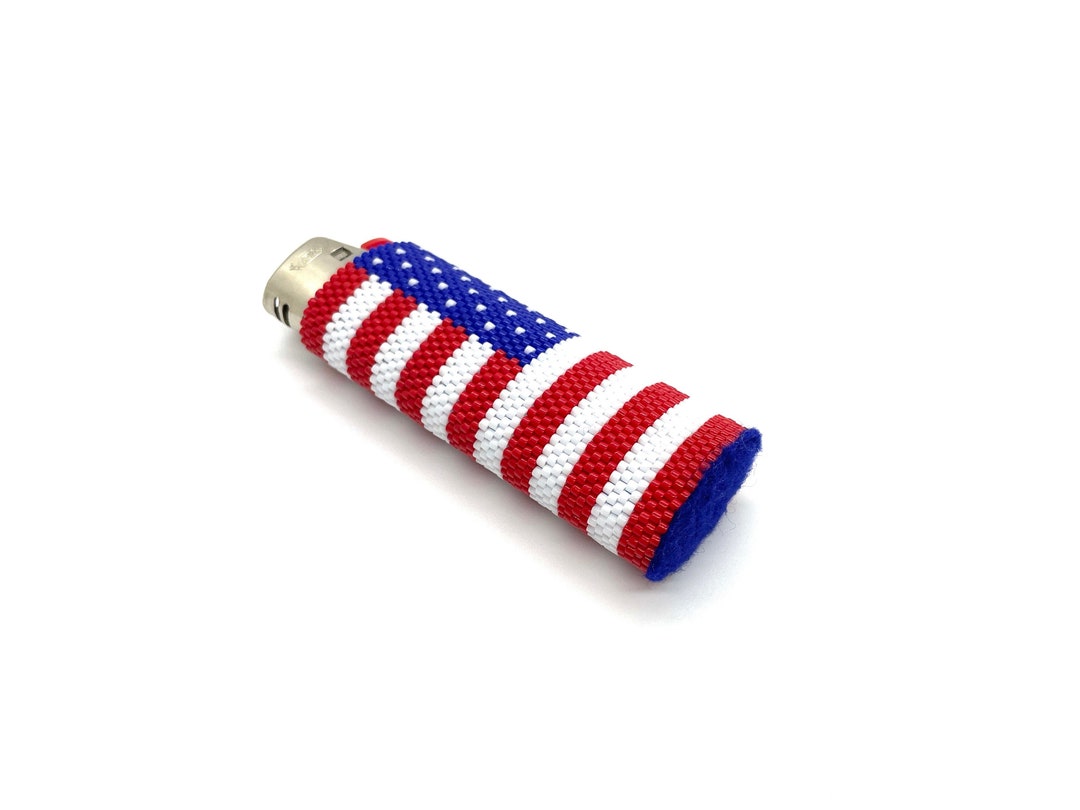 Glass Beaded Lighter Cover - Opaque American Flag - Etsy