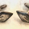 Sterling Silver Siam Cufflinks, Niello Cufflinks, 3 Headed Elephant ...