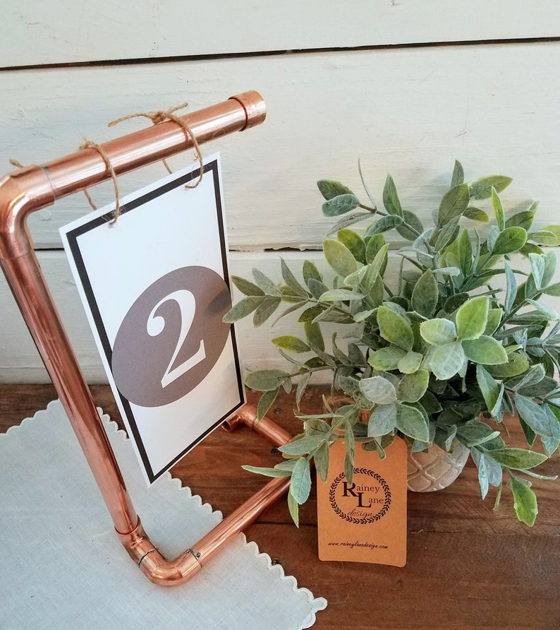 COPPER TABLE NUMBER Stand/display s-frame Tall | Etsy