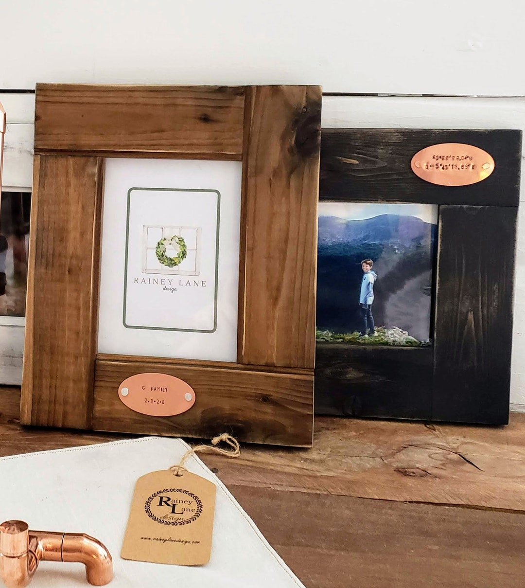 Handmade RUSTIC Wood FRAME W/ Stamped Copper Plate - Etsy