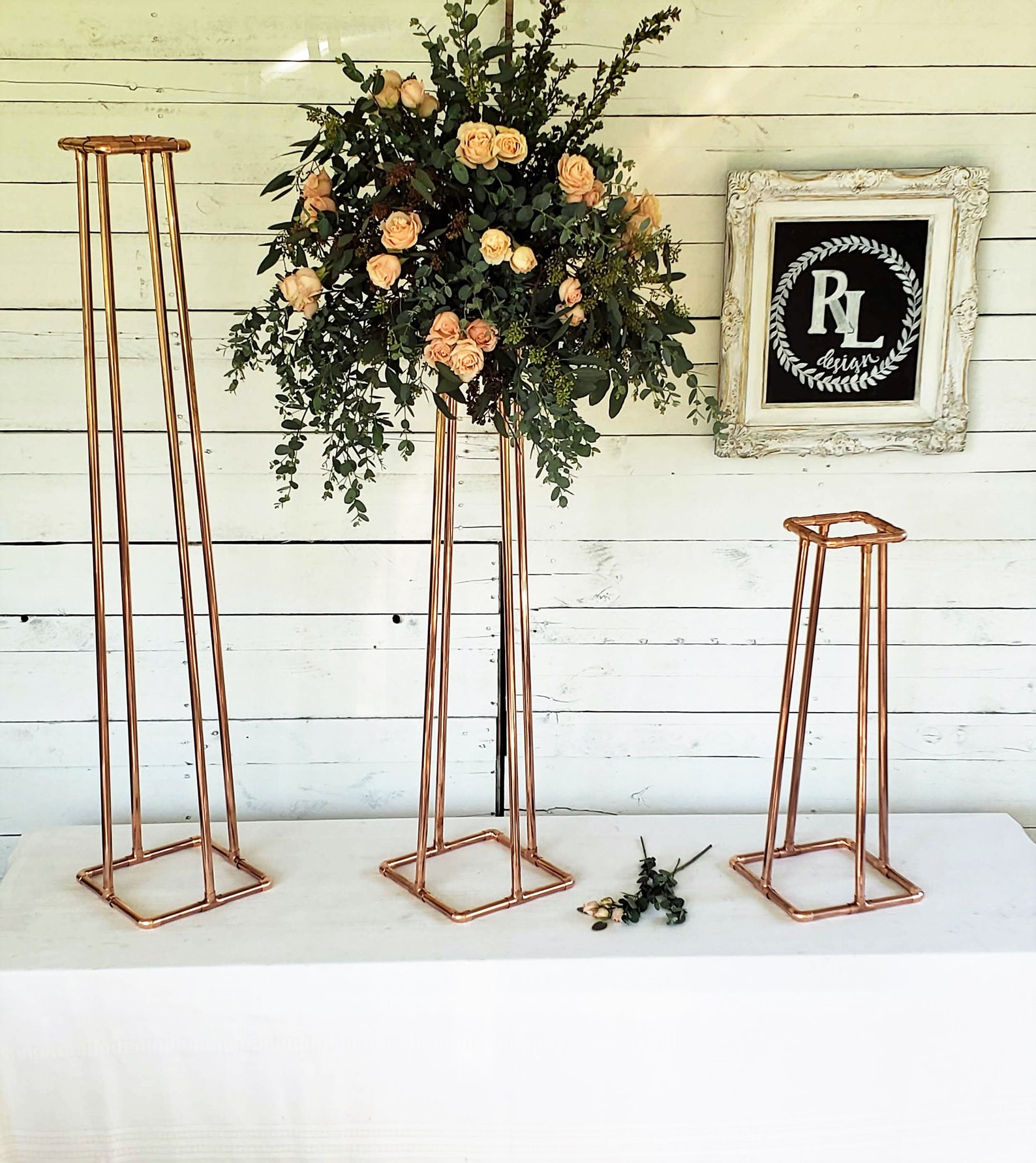 COPPER Wedding Bouquet Riser tapered 6.5 Top 4 - Etsy