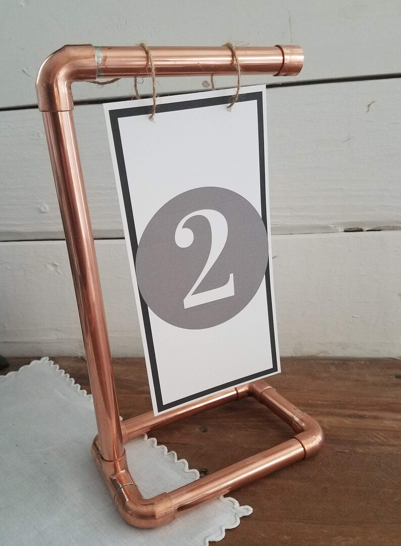 COPPER TABLE NUMBER Stand/display Rectangle Base Tall - Etsy