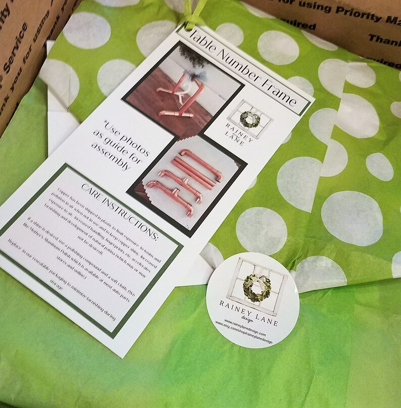 COPPER TABLE NUMBER Stand/display s-frame Tall | Etsy