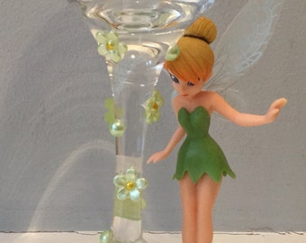 Tinkerbell Glass Tinker bell Wine Glass fairy wine glass | Etsy
