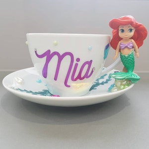 Personalised Disney Little Mermaid Tea Cup & Saucer, Ariel Tea Cup - Etsy