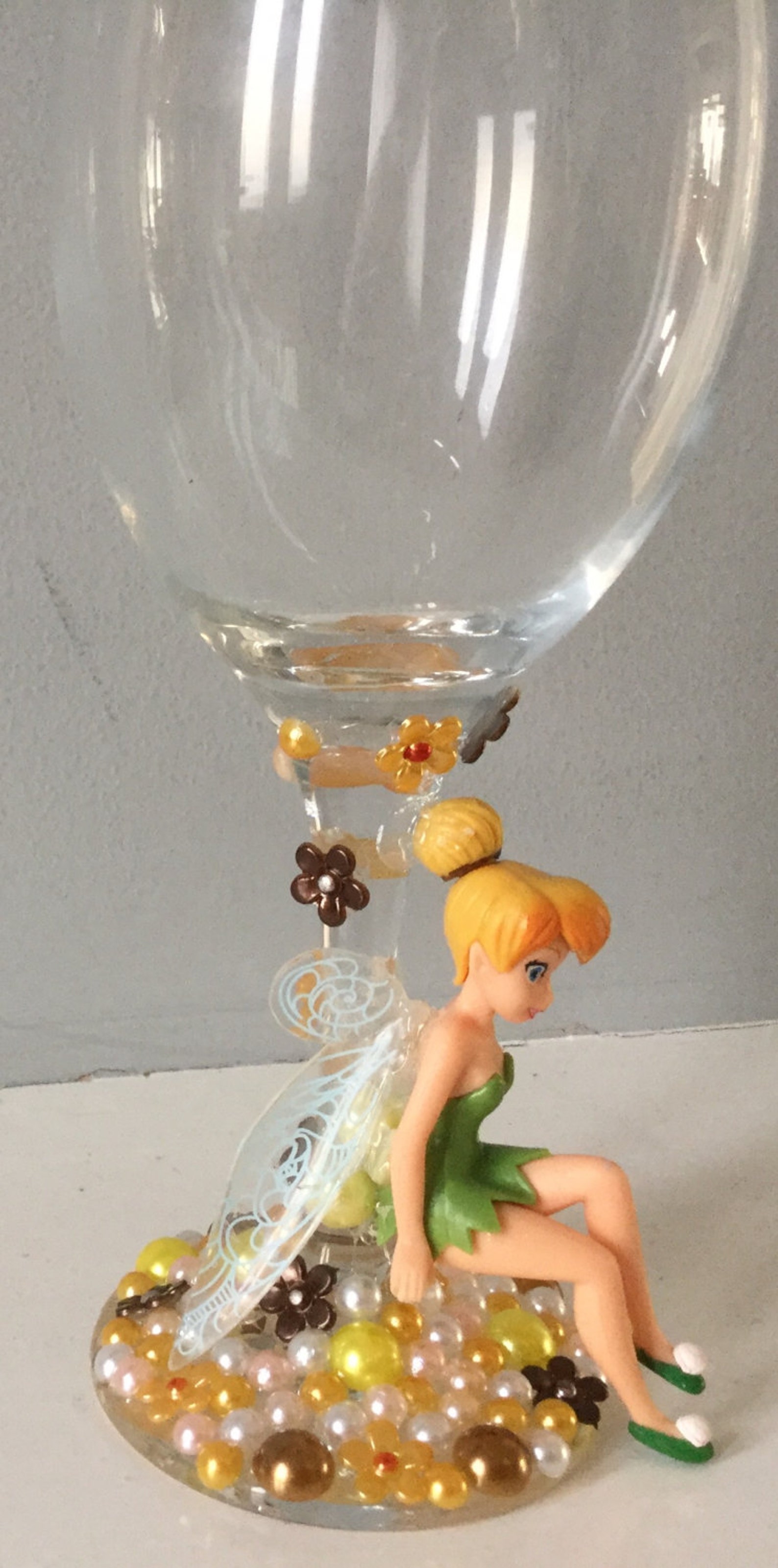 Tinkerbell Glass, Tinker Bell Wine Glass, Fairy Wine Glass, Gem Wine ...