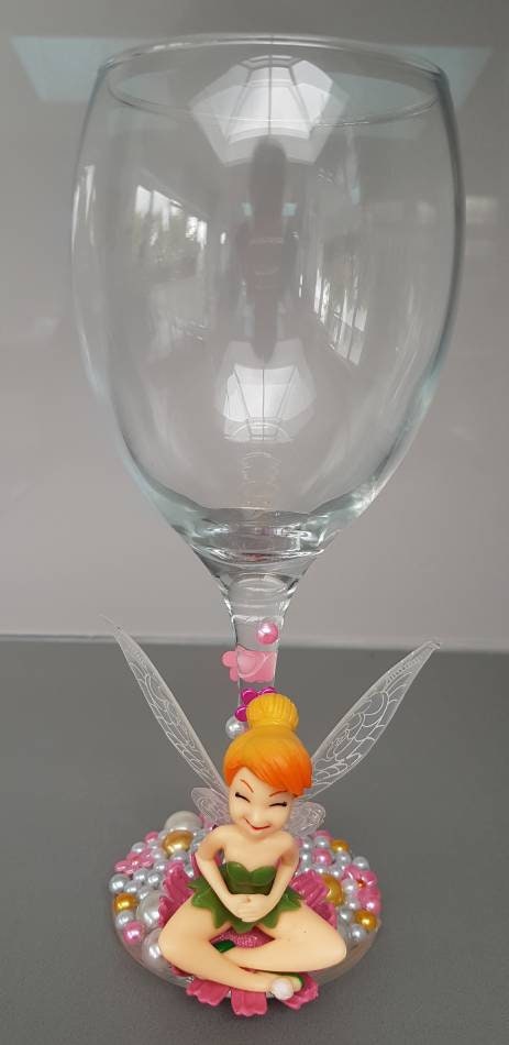 Tinkerbell Glass Tinker Bell Wine Glass Fairy Wine Glass - Etsy