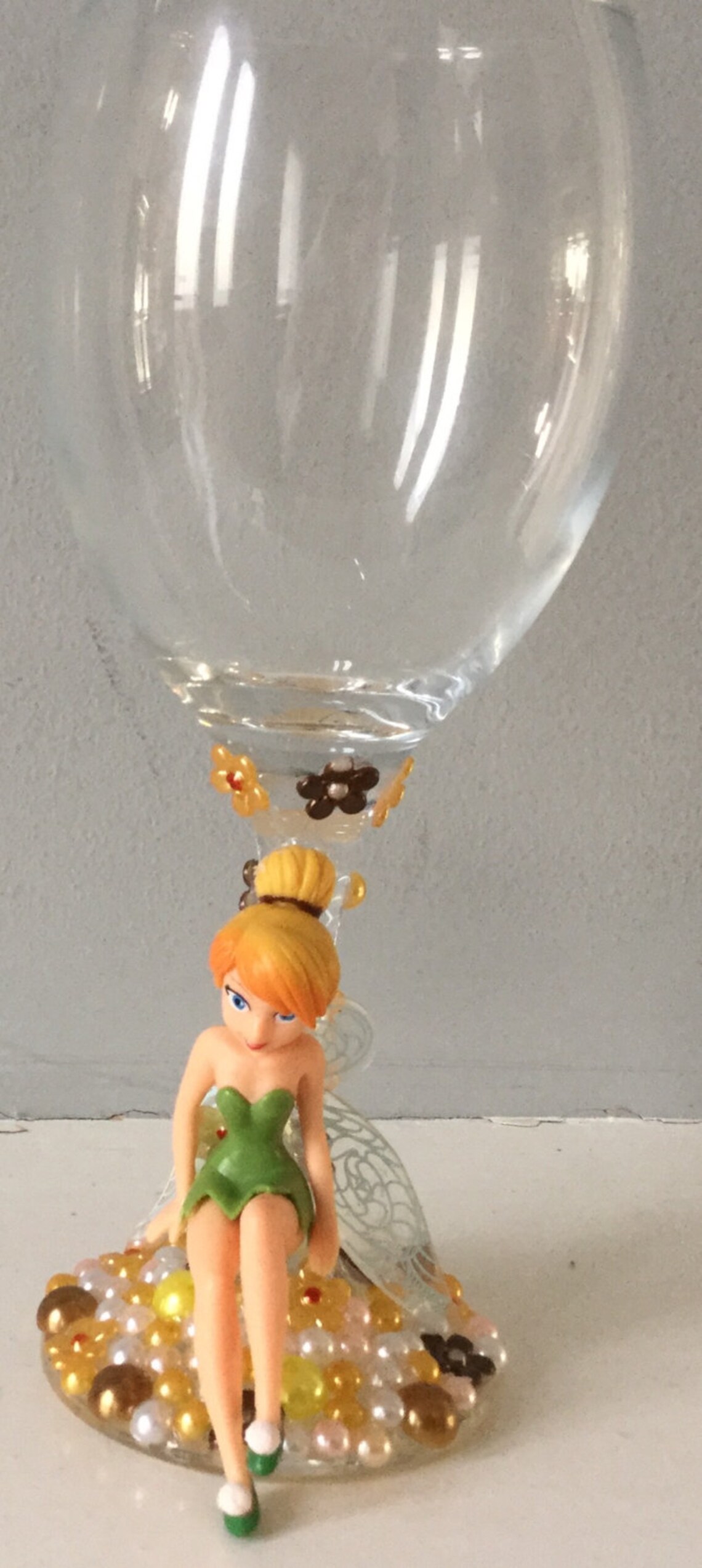 Tinkerbell Glass, Tinker Bell Wine Glass, Fairy Wine Glass, Gem Wine ...