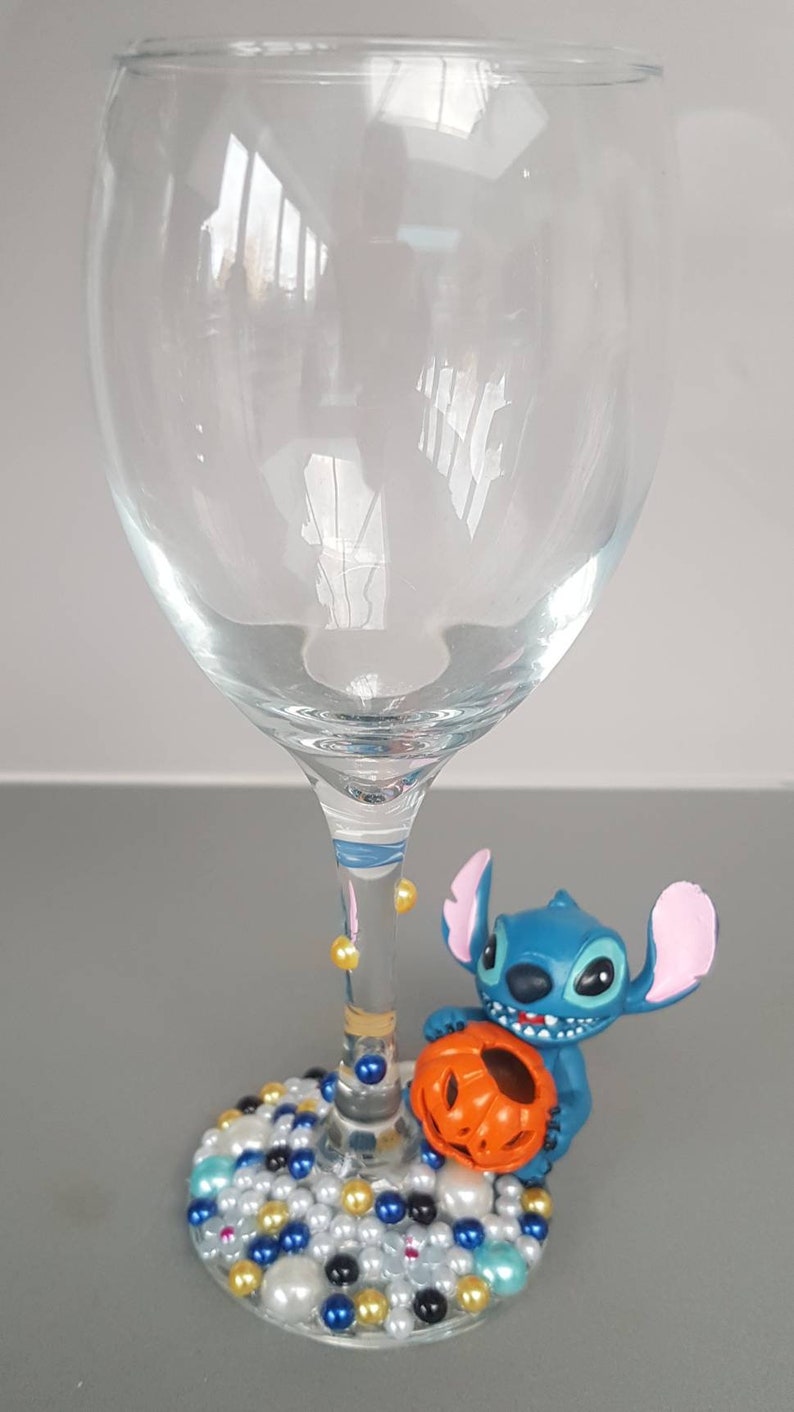 Stitch Wine Glass, Stich Glass, Disney Lilo & Stitch Wine Glass, Lilo ...