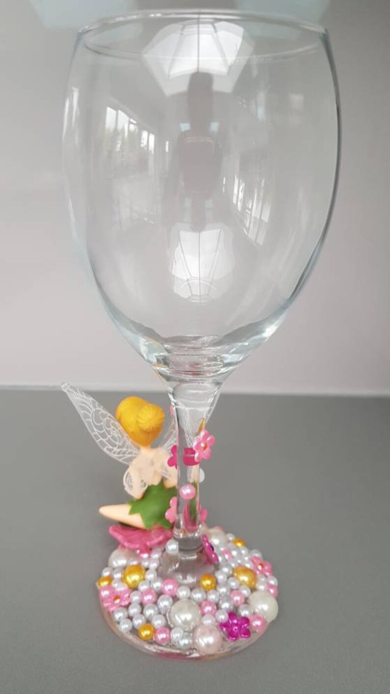 Tinkerbell Glass Tinker Bell Wine Glass Fairy Wine Glass - Etsy