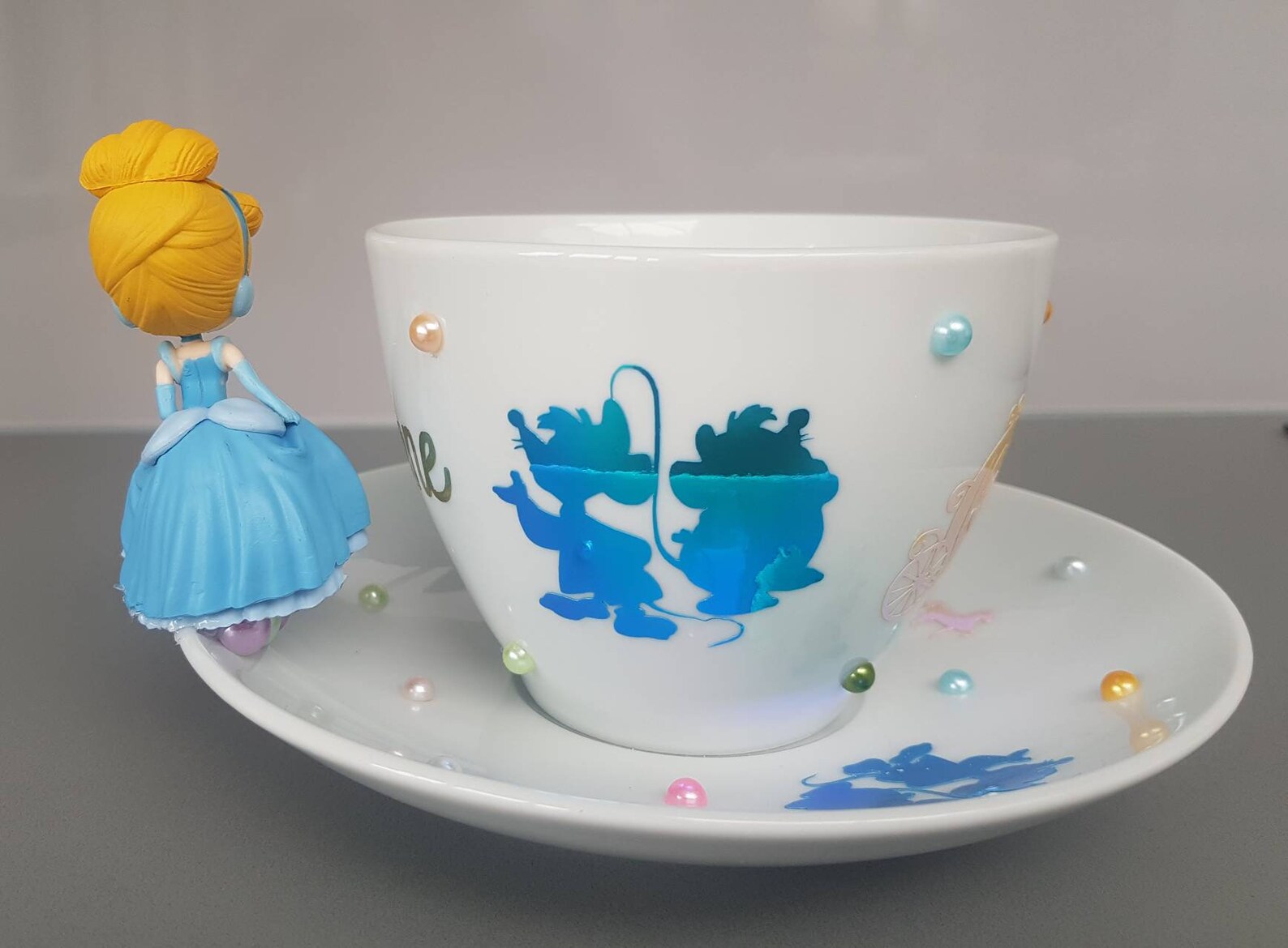 Personalised Disney Princess Cinderella Tea Cup & Saucer, Cinderella ...
