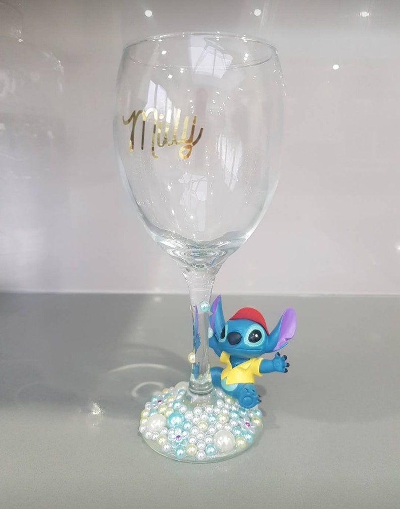 Stitch Wine Glass, Stich Glass, Disney Lilo & Stitch Wine Glass, Lilo ...
