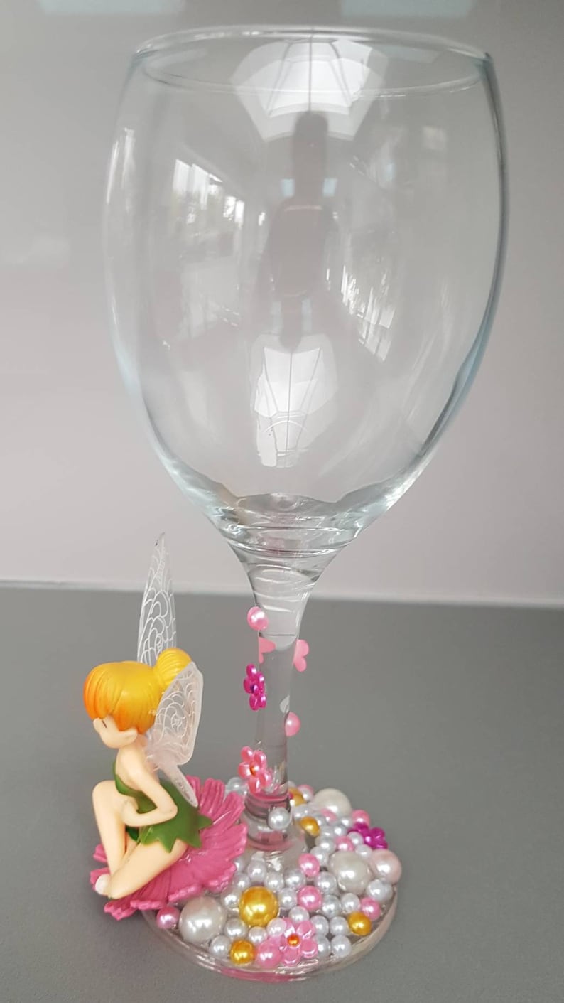 Tinkerbell Glass Tinker Bell Wine Glass Fairy Wine Glass - Etsy UK