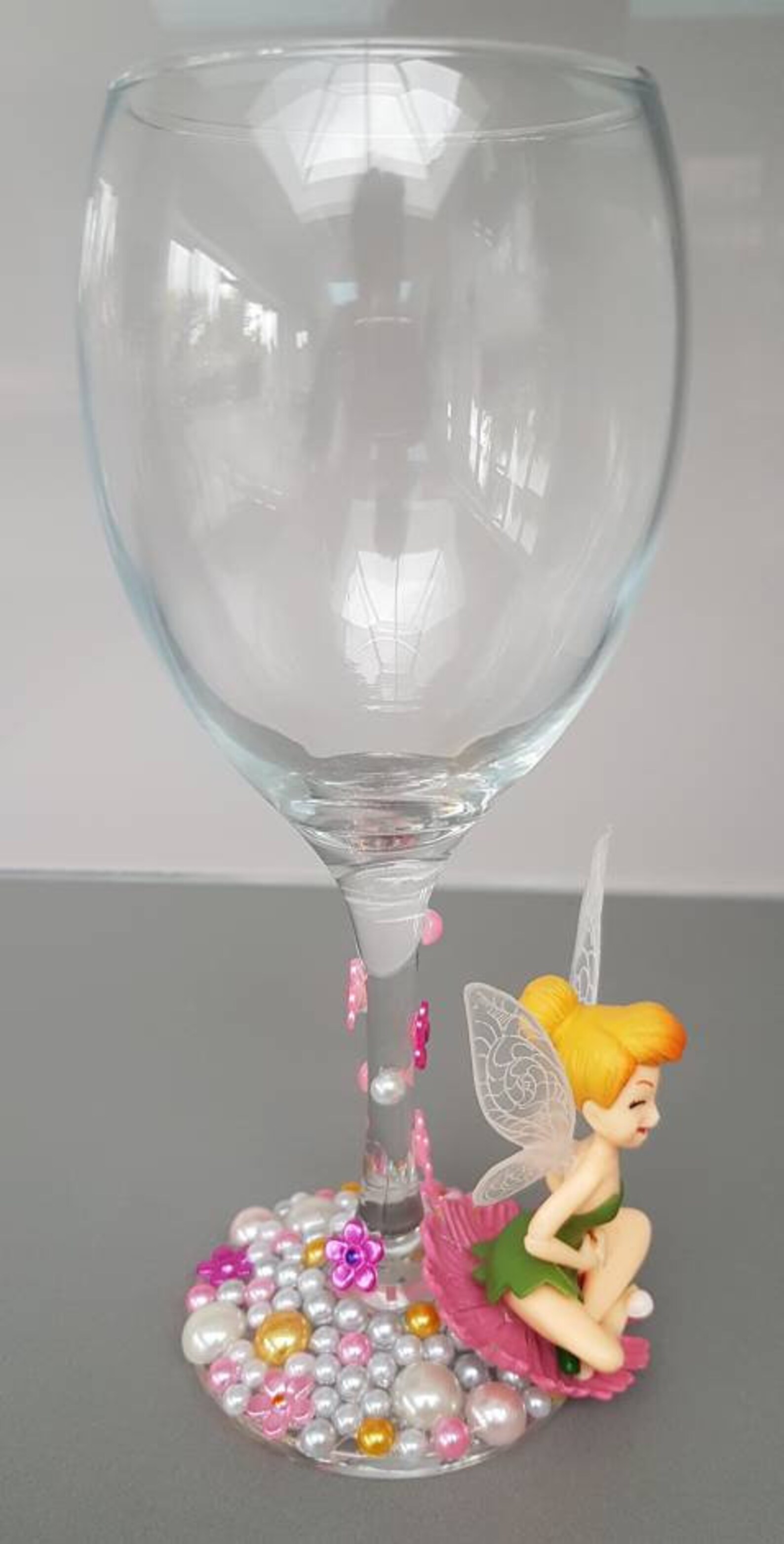 Tinkerbell Glass Tinker Bell Wine Glass Fairy Wine Glass - Etsy