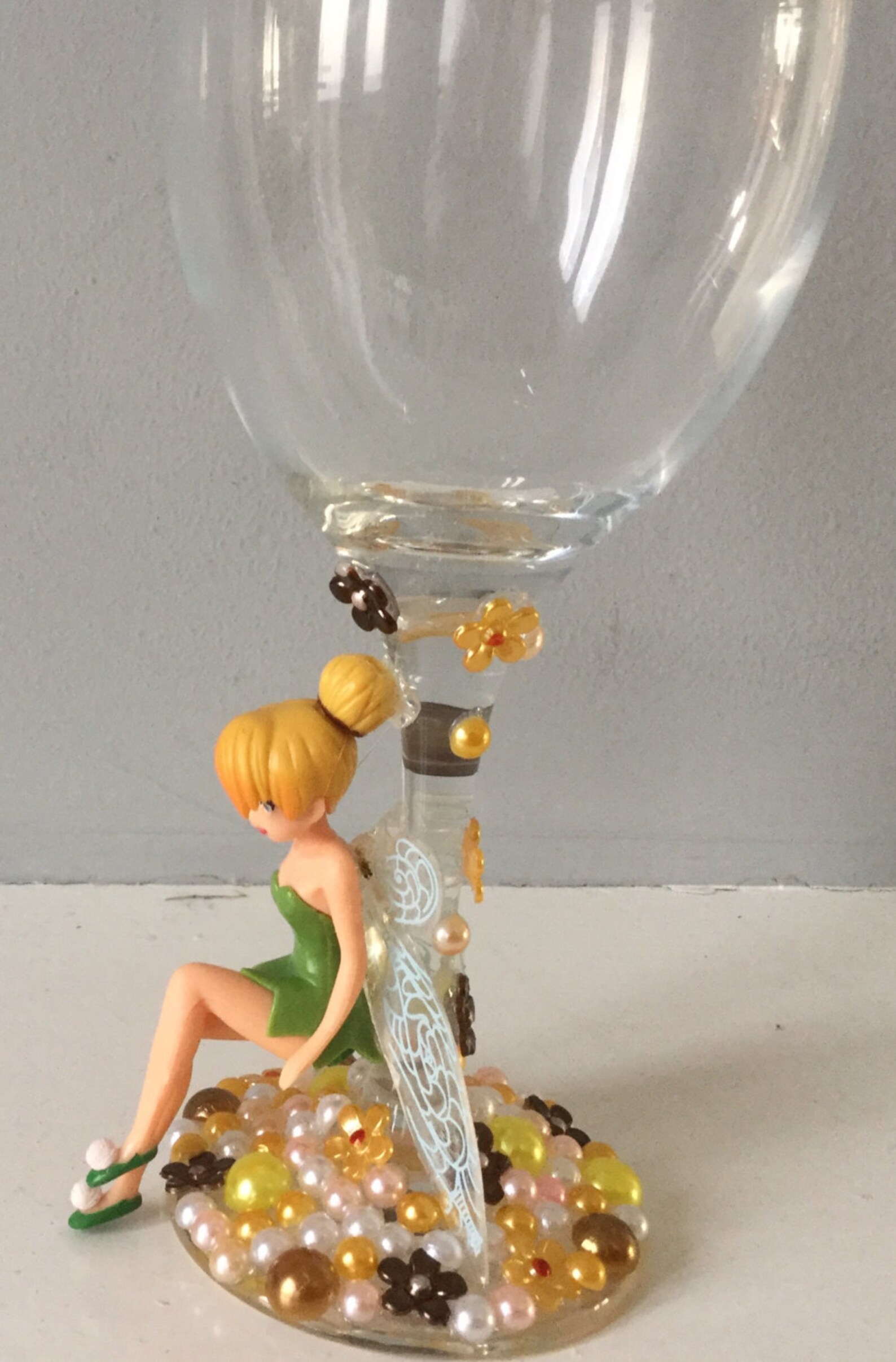Tinkerbell Glass, Tinker Bell Wine Glass, Fairy Wine Glass, Gem Wine ...