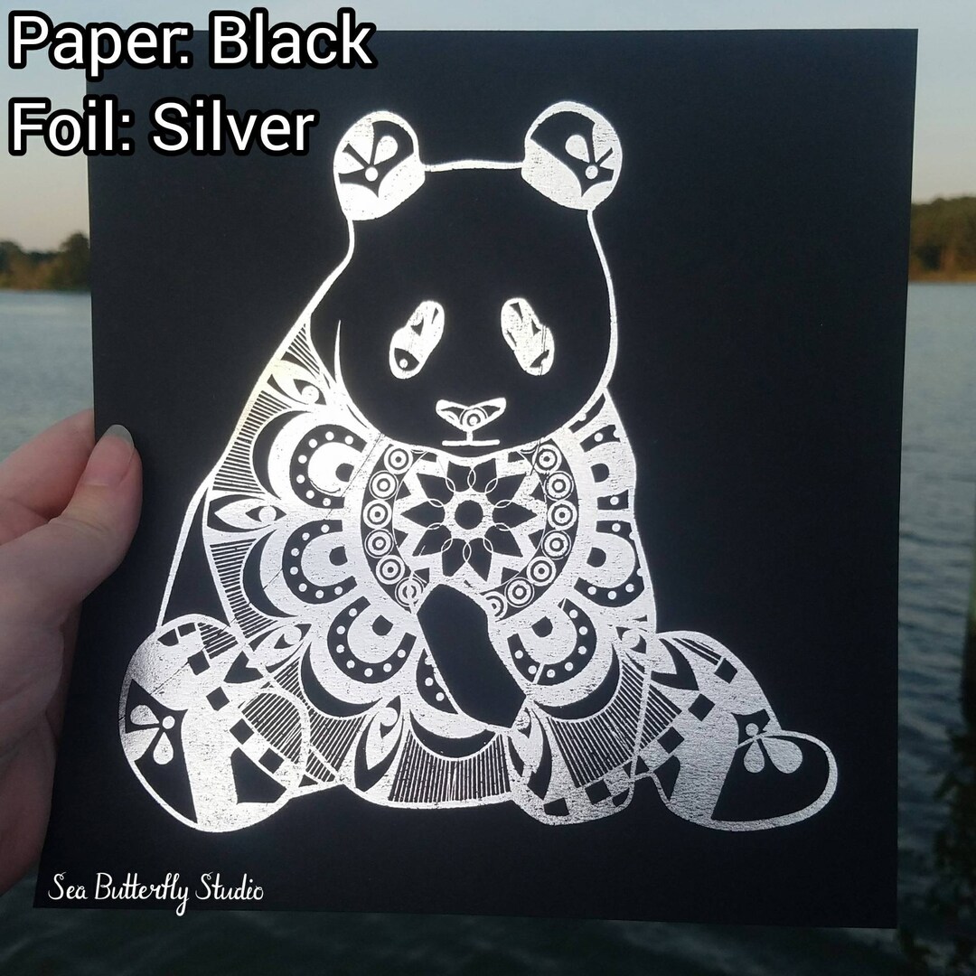 Shiny Panda Mandala Foil Print - Etsy