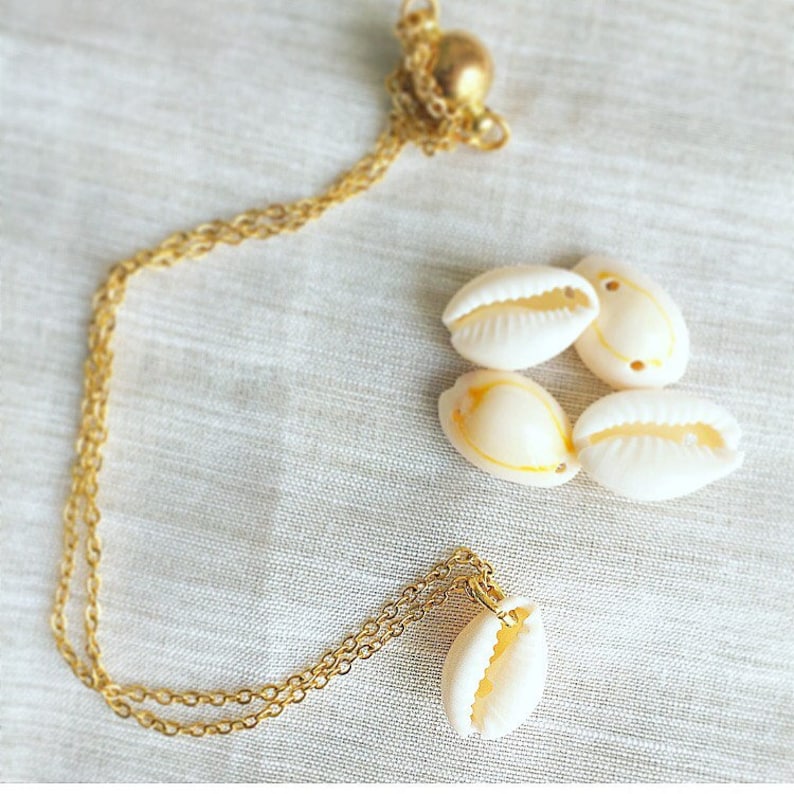 Cowrie Shell Necklace, Gold Choker, Gold Cowrie Choker, Cowrie Necklace ...