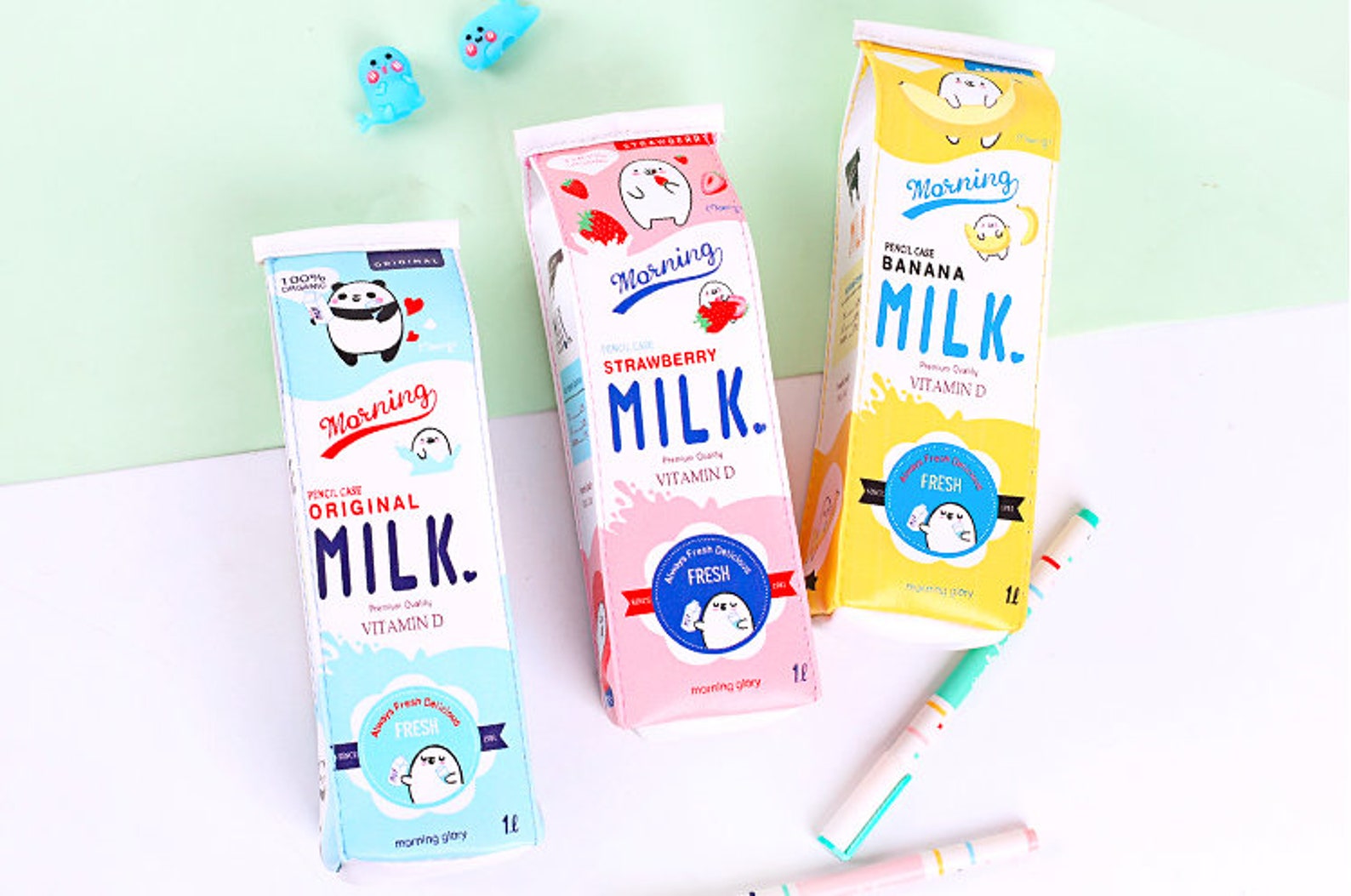 Milk Pen Case Milk Container Milk Pencil Bag Panda Pencil - Etsy