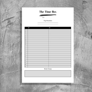 Daily Timebox Planner | Printable PDF Template | To-do List | Time ...