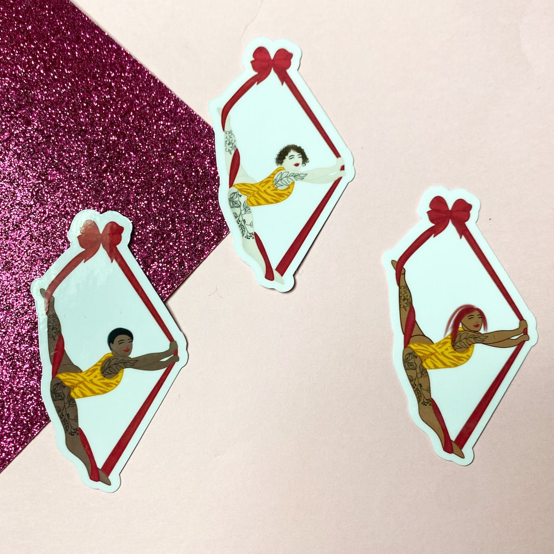 Aerial Sling/silks Standing Split Tattooed Dancer Sticker Bullet ...