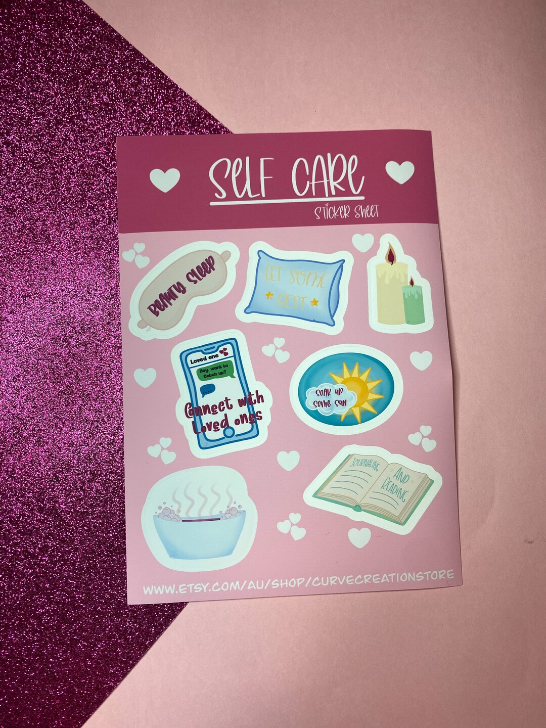Self Care Cute Sticker Sheet Bullet Journal Scrapbook - Etsy