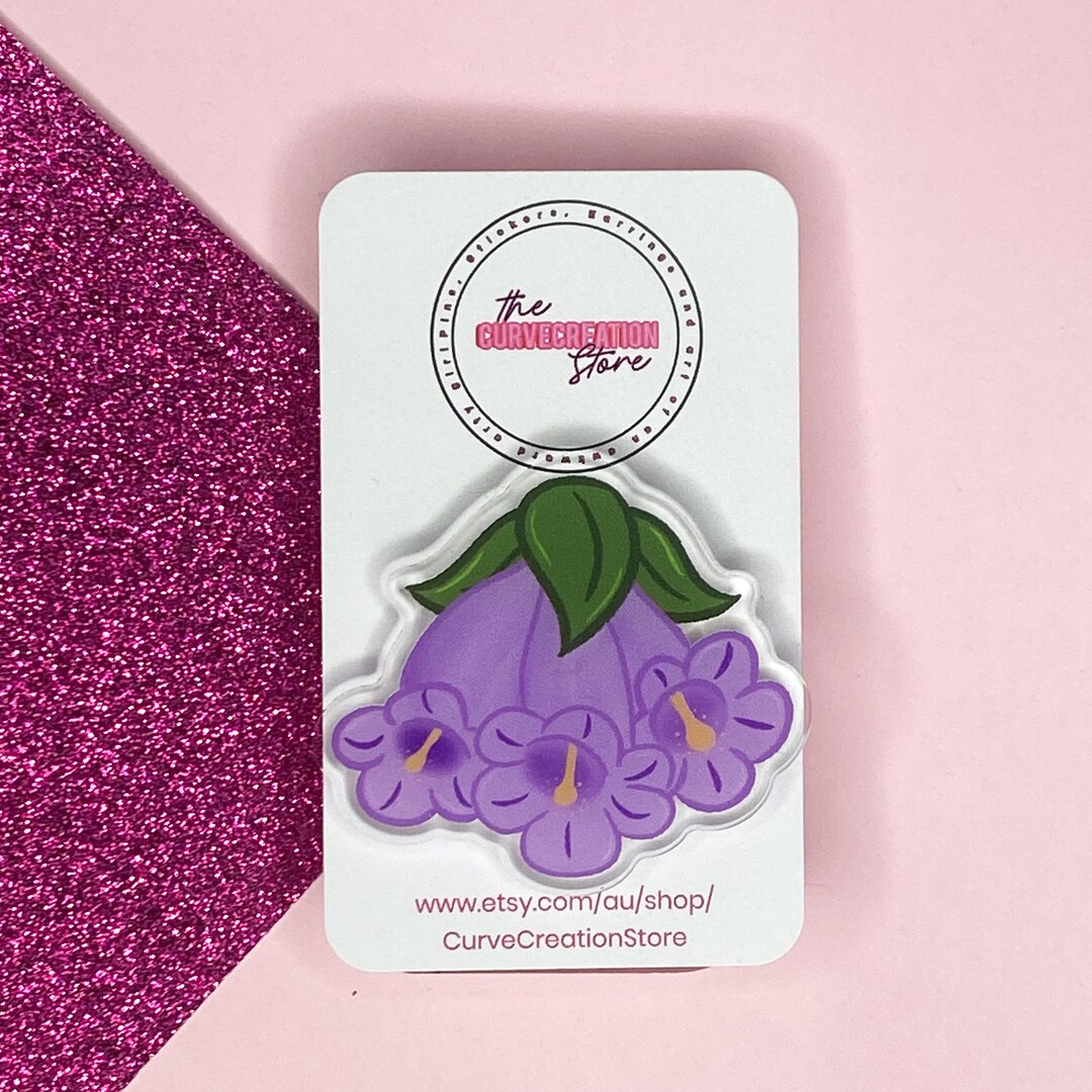 Purple Floral Jacaranda Acrylic Pin - Etsy