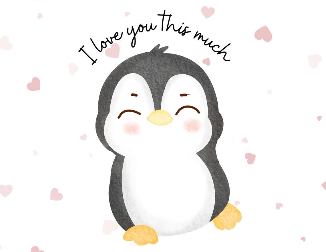 Valentine's Day Printable Handprint Craft | Penguin Handprint Art ...