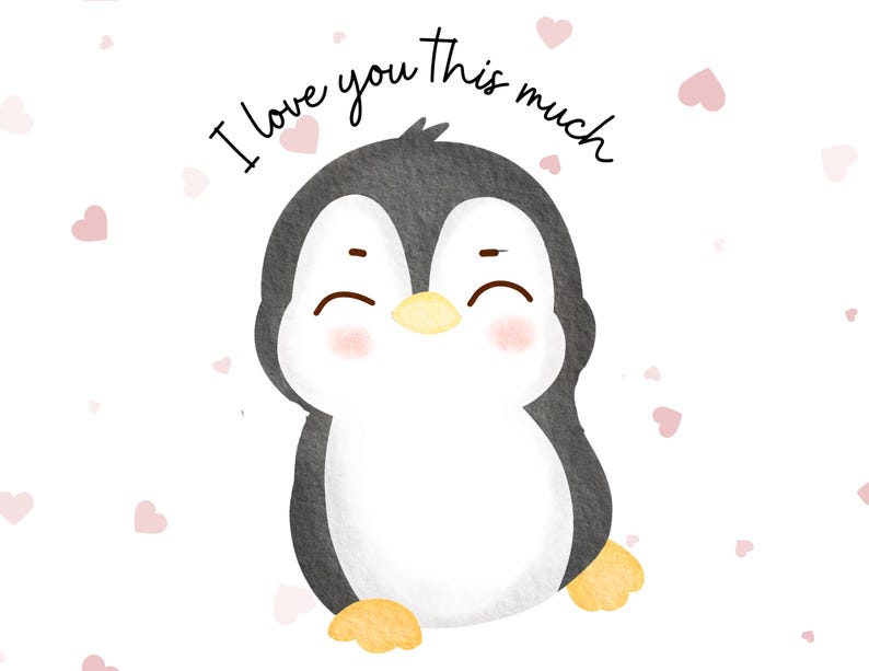 Valentine's Day Printable Handprint Craft | Penguin Handprint Art ...