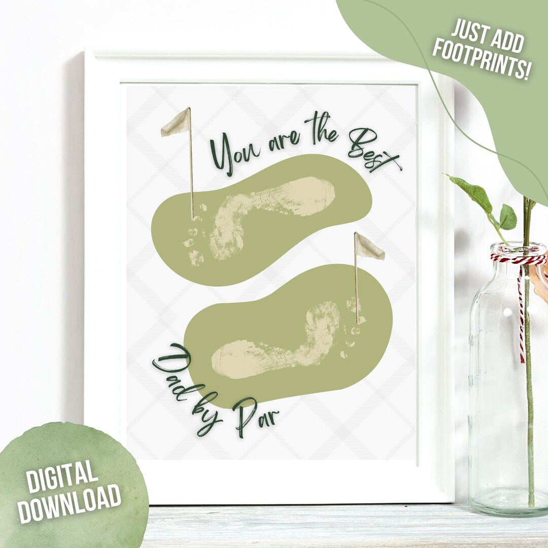 Best Dad by Par Footprint Art | Golf Footprint Art | Kids Craft DIY ...