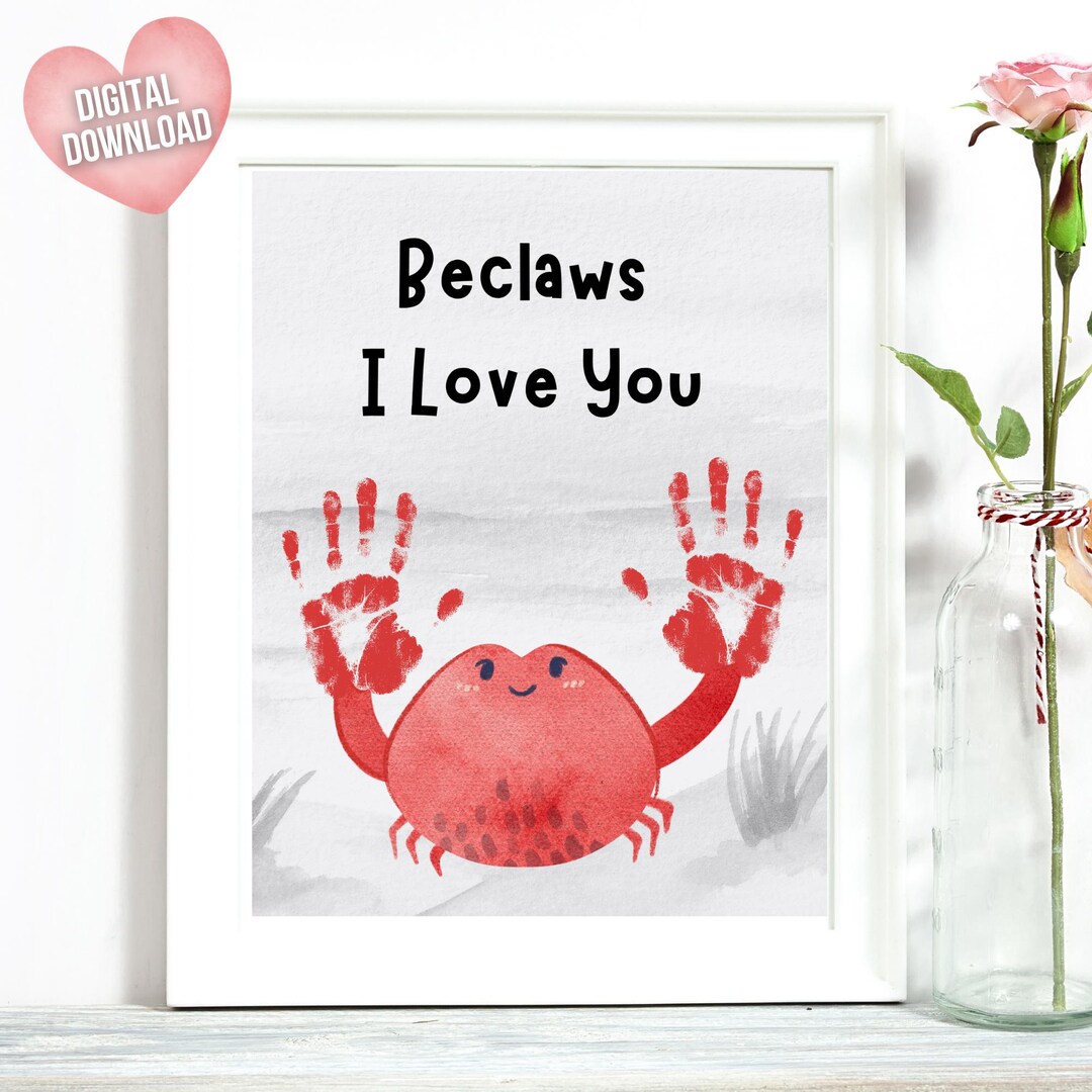 Printable Handprint Craft | Beclaws I Love You Handprint Art | Kids DIY ...