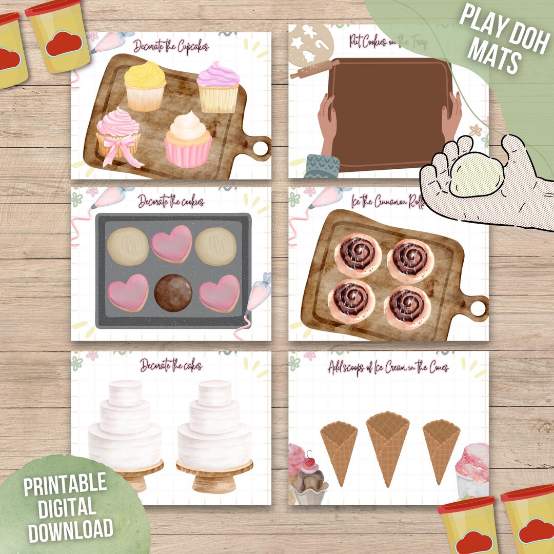 Food Play Dough Mats | Sweet Treats Playdough Mats | Printable Play-doh ...