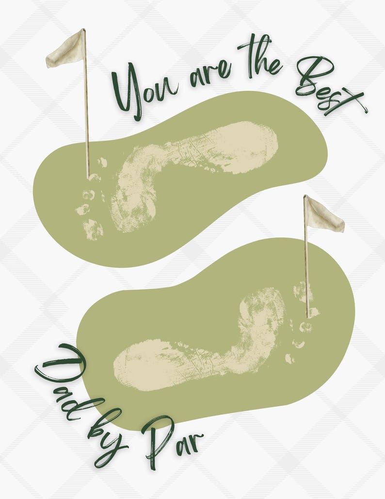 Best Dad by Par Footprint Art | Golf Footprint Art | Kids Craft DIY ...