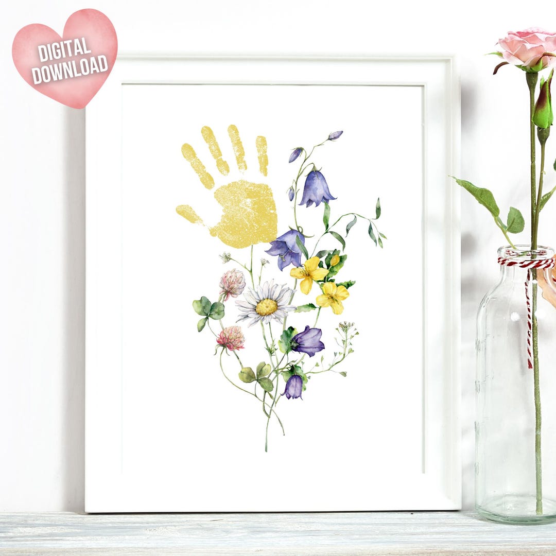 Floral Printable Handprint Craft | Handprint Art | Kids DIY Gift ...