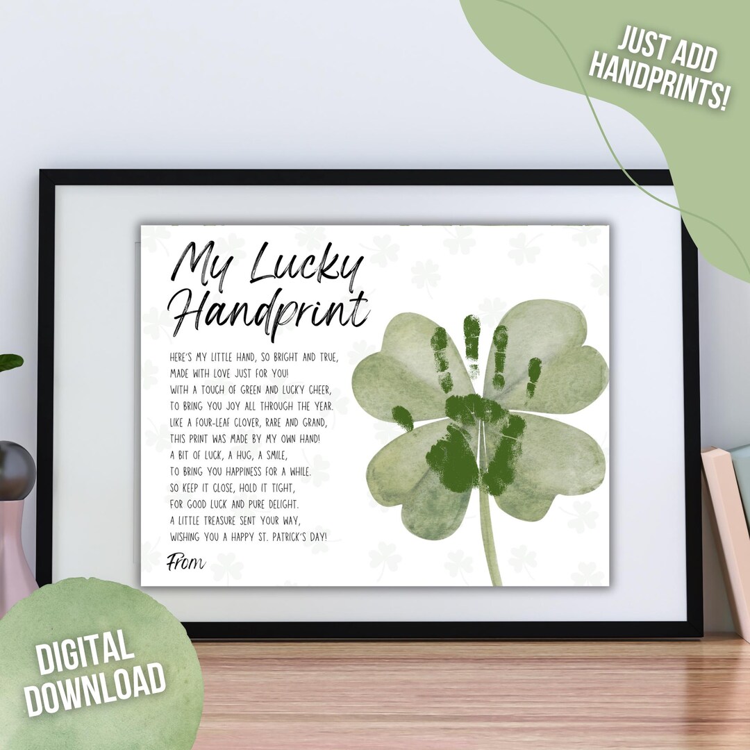 St Patrick's Day Printable Handprint Craft | My Lucky Handprint Art ...