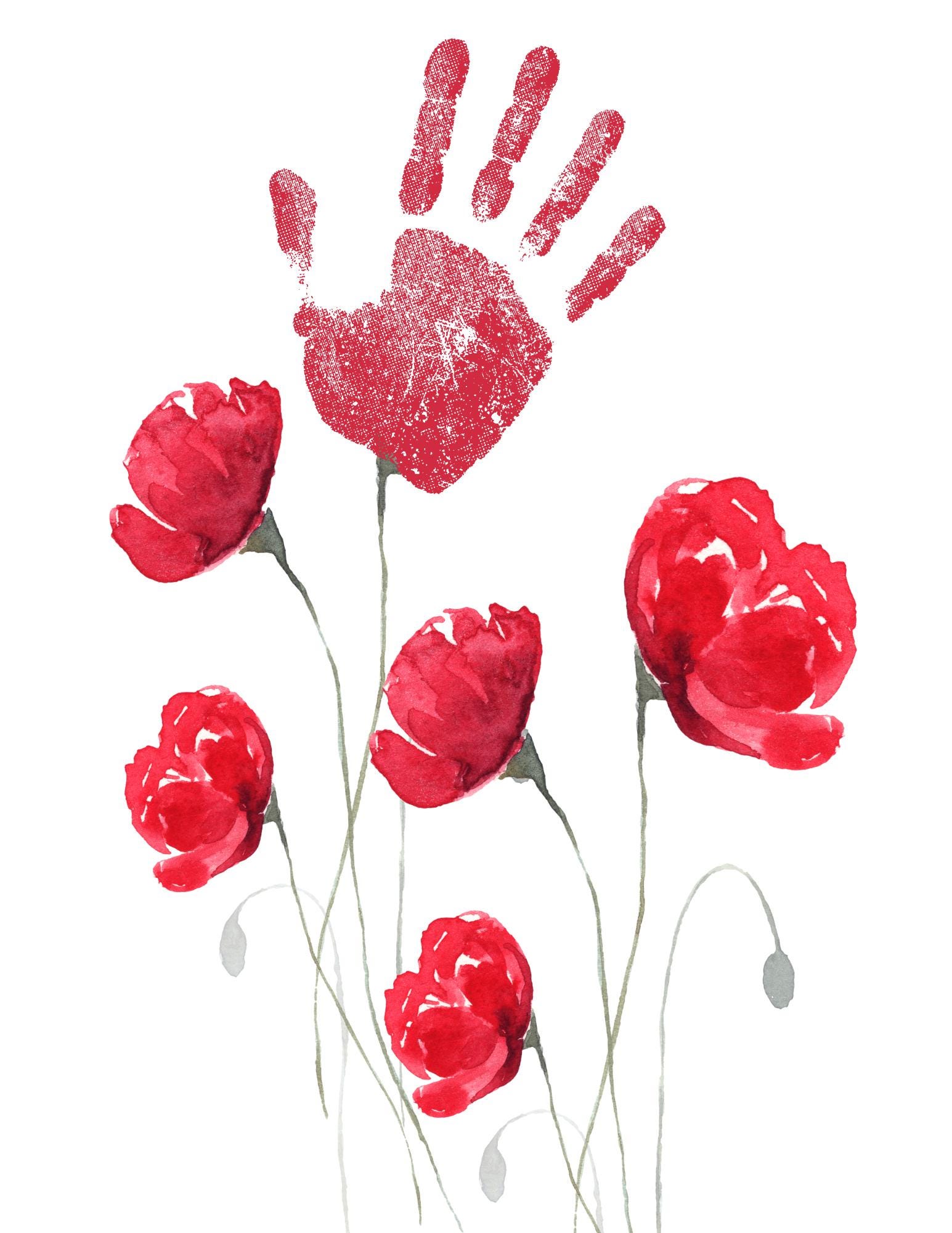 Floral Printable Handprint Craft | Handprint Art | Kids DIY Gift ...