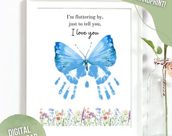 Printable Valentine's Handprint Craft | Flower Bouquet Handprint Art ...