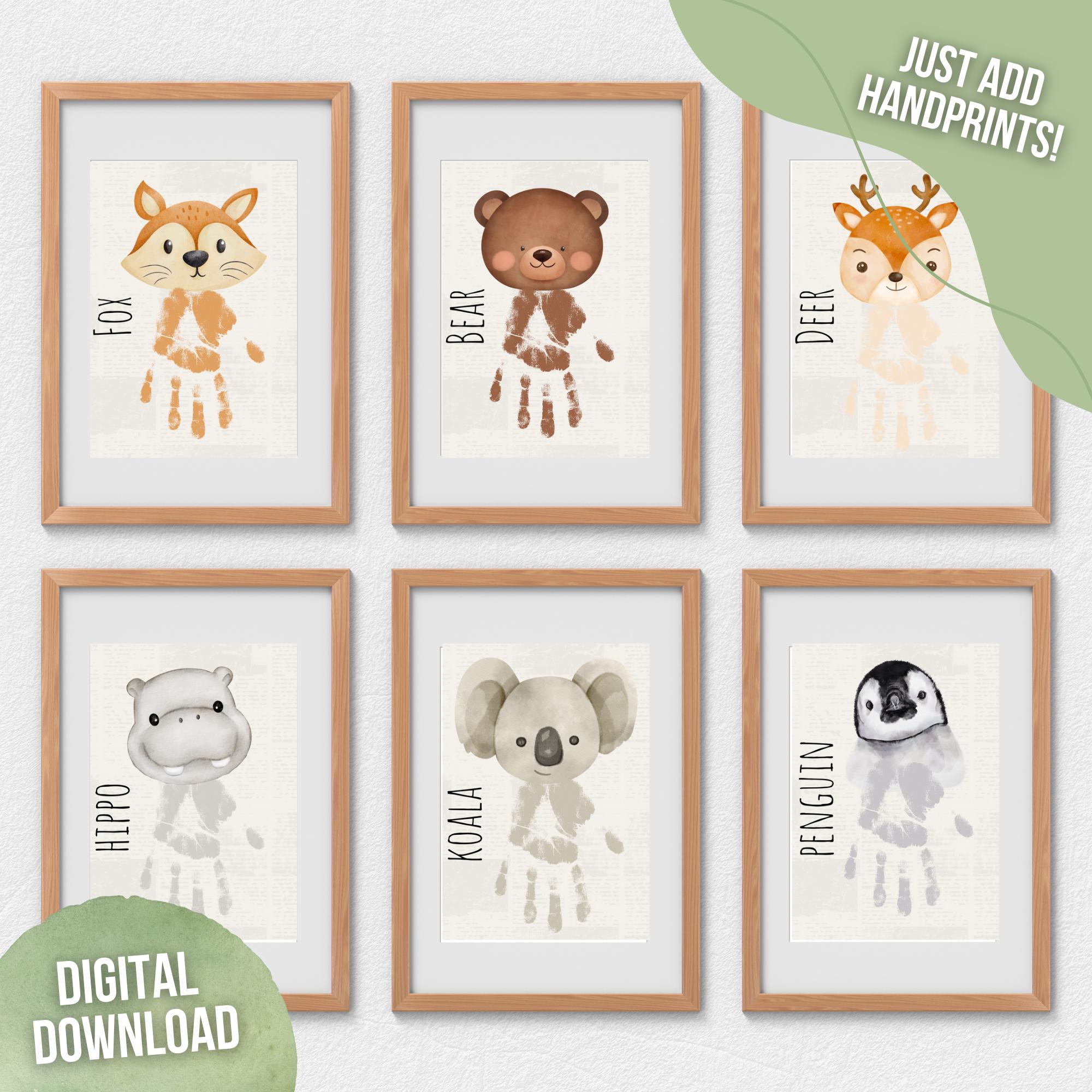 Animal Printable Handprint Craft | Zoo Animal Handprint Art | Kids DIY ...
