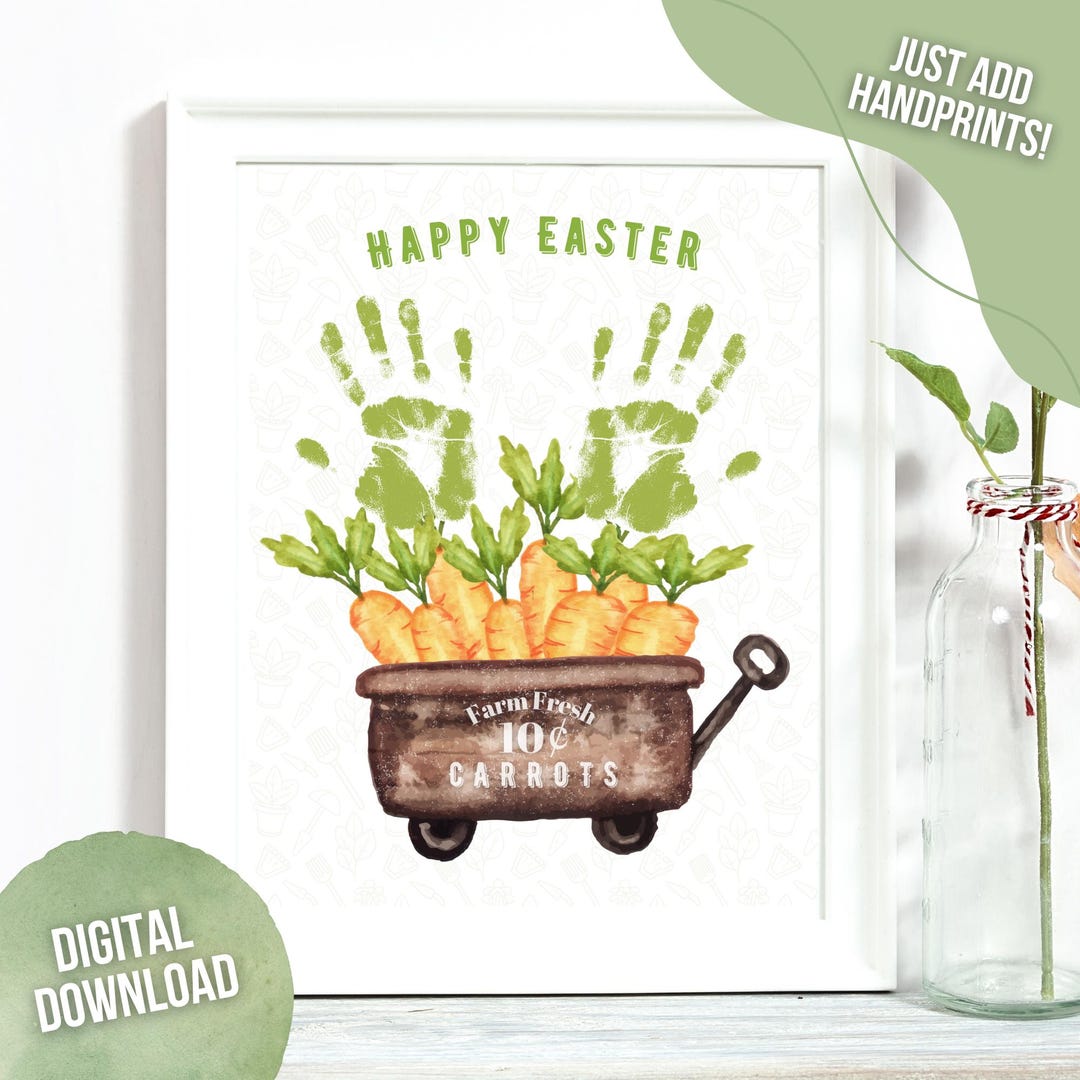 Easter Printable Handprint Craft | Easter Basket Fingerprints | Kids ...