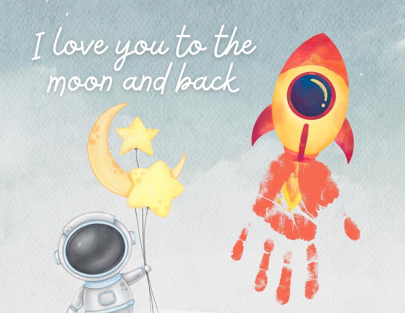 Printable Valentine's Handprint Craft | I Love You to the Moon and Back ...
