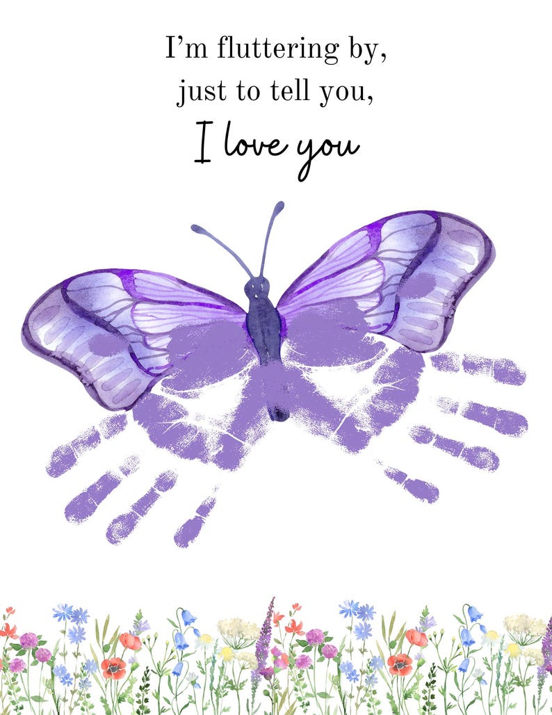 Butterfly Printable Handprint Craft | Spring Handprint Art | Kids DIY ...