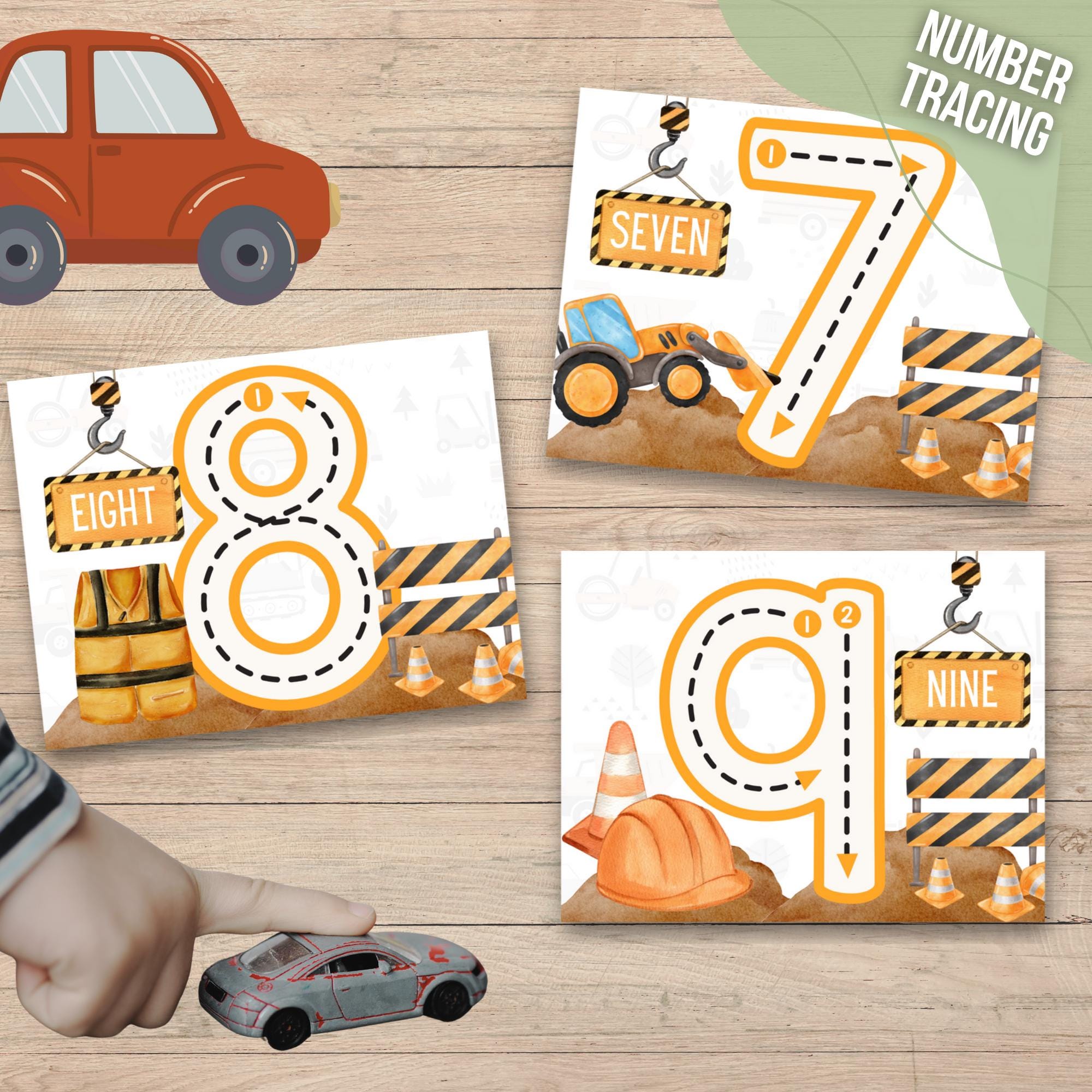 Numbers Printable Road Mat | Construction Truck Tracing Activity ...