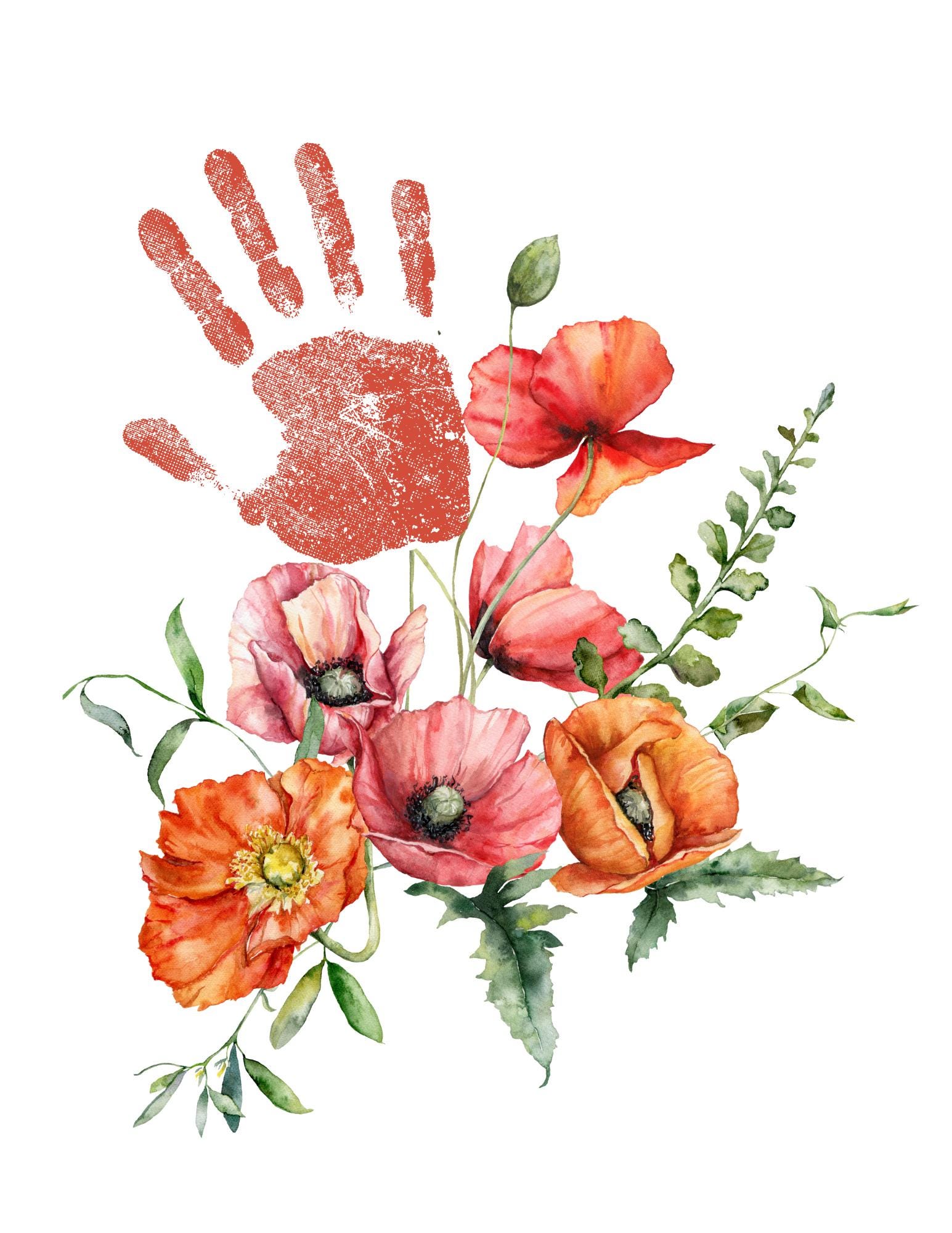 Floral Printable Handprint Craft | Handprint Art | Kids DIY Gift ...