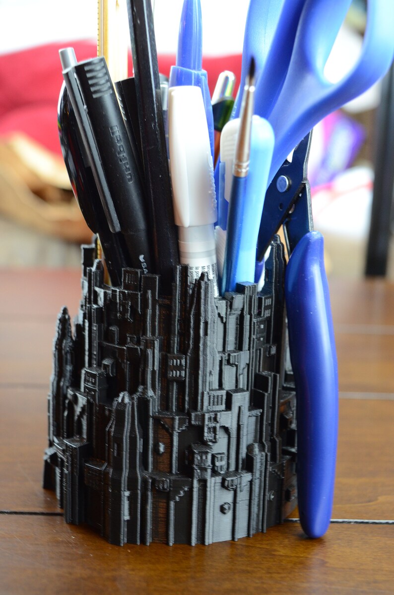 3d Printed Fantasy Cityscape Pencil Cup | Etsy