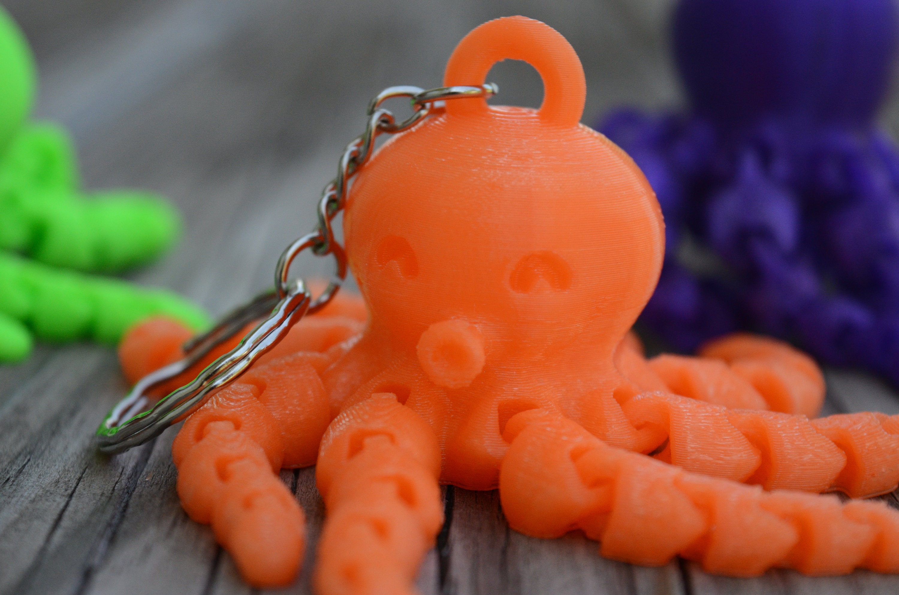 3d Printed Articulated Octopus Keychain | Etsy