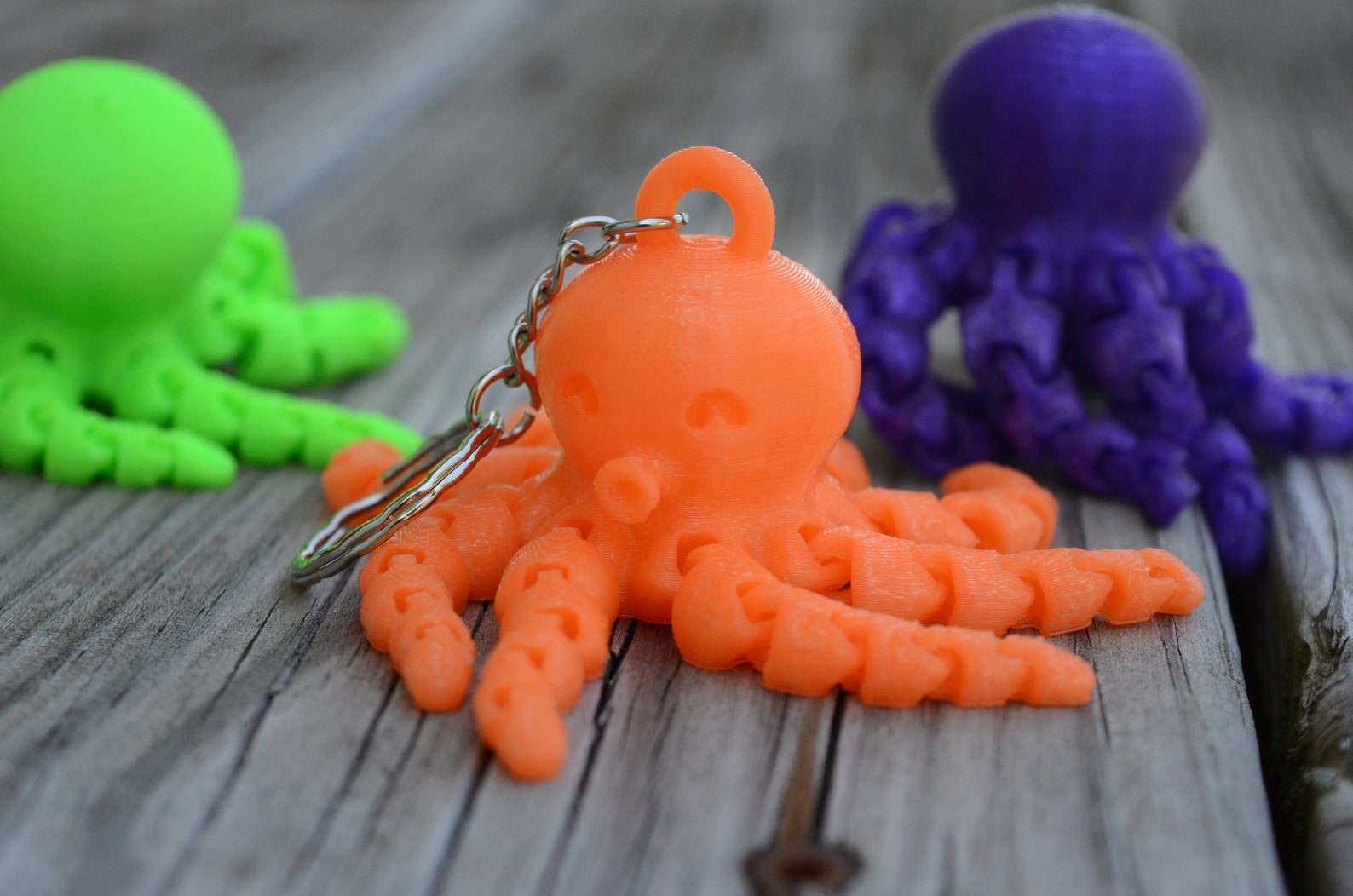 3d Printed Articulated Octopus Keychain - Etsy