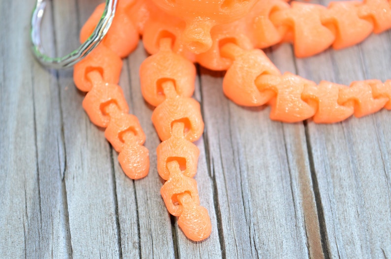 3d Printed Articulated Octopus Keychain | Etsy