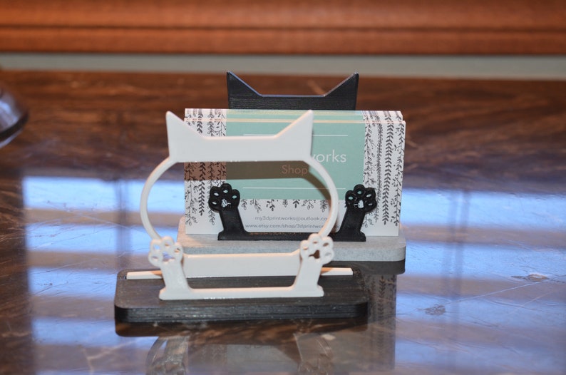3d Printed Cat Business Card Holder - Etsy