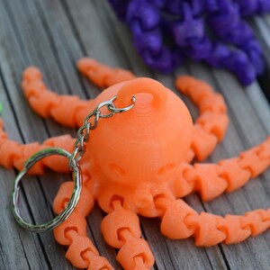 3d Printed Articulated Octopus Keychain - Etsy